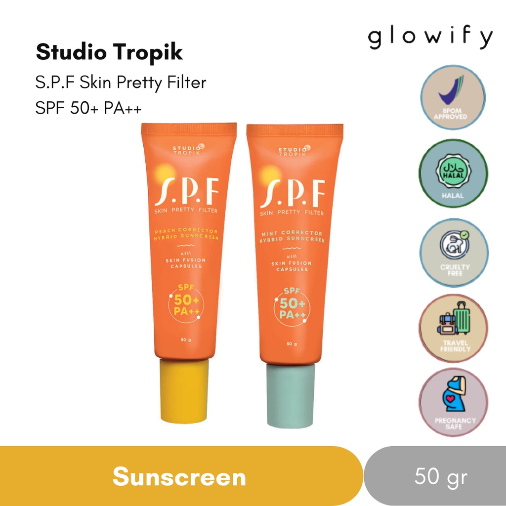 Jual STUDIO TROPIK SPF 50+ PA+++ Skin Pretty Filter Mint Peach | Hybrid ...