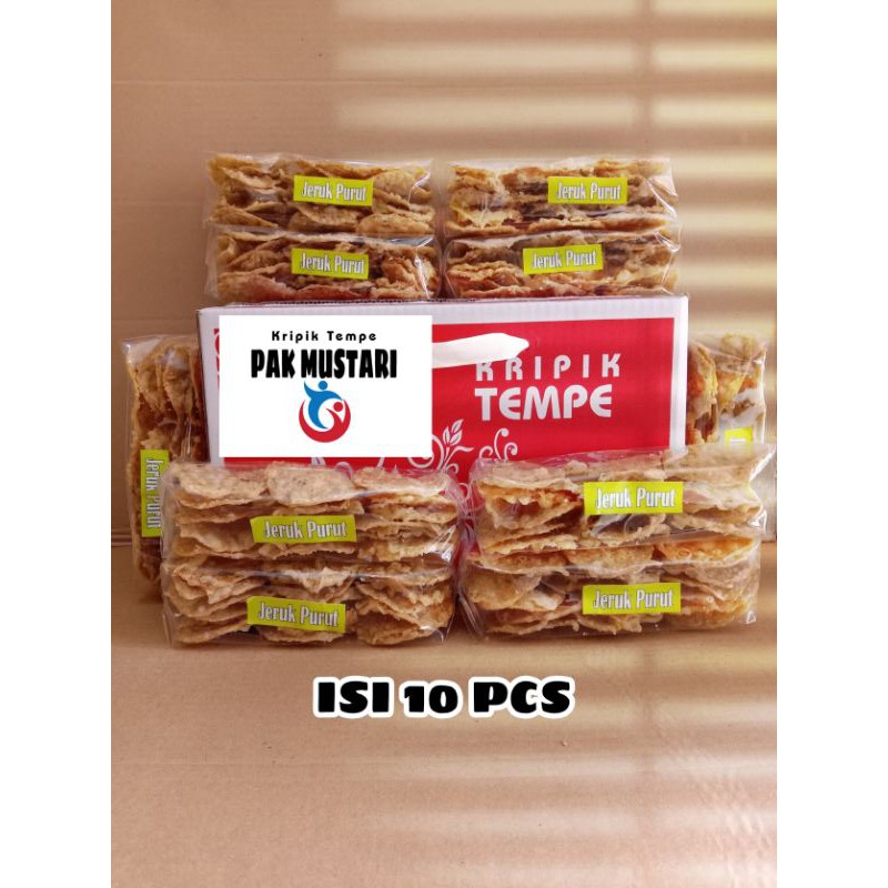 Jual Keripik Tempe Enak Rasa Daun Jeruk isi 10 pcs Uda Free Box kripik ...