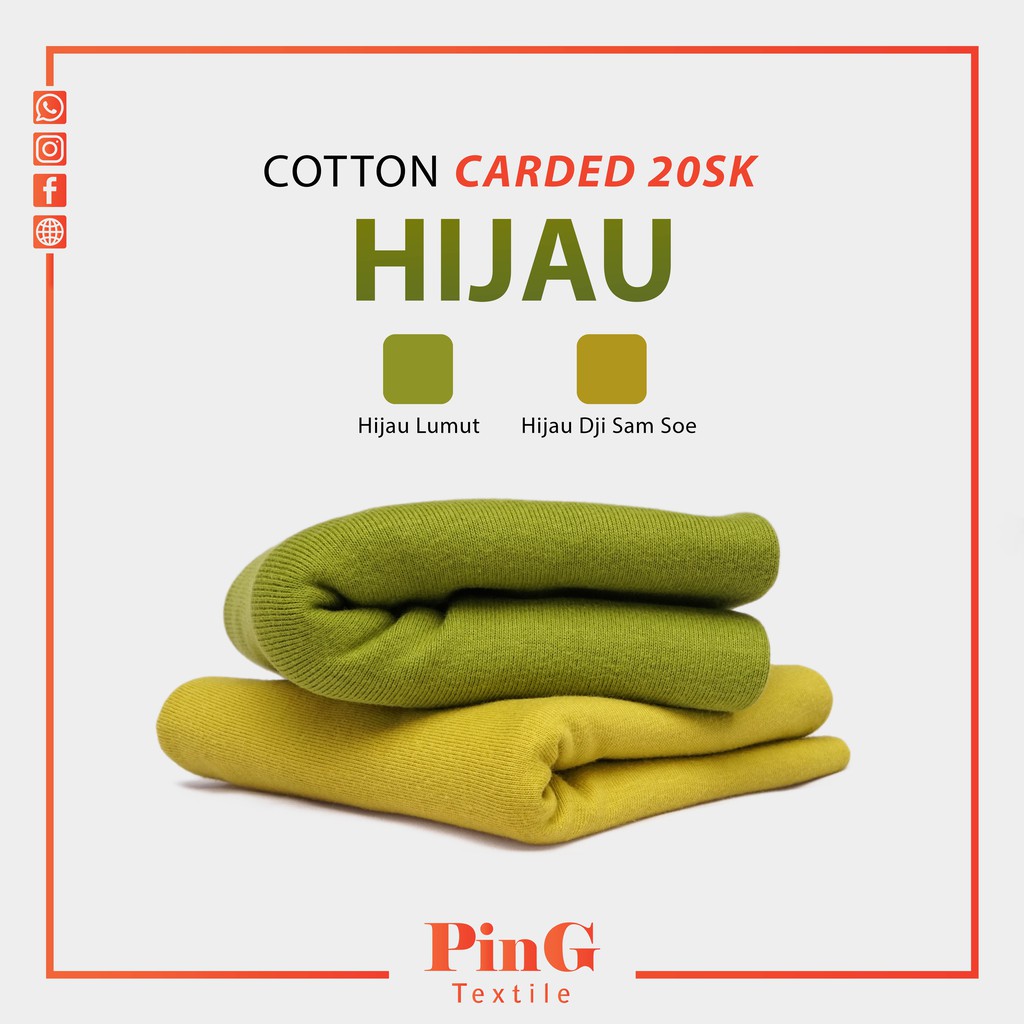 Jual COTTON CARDED 20SK | HIJAU PART 3 BAHAN KAIN KAOS | Shopee Indonesia