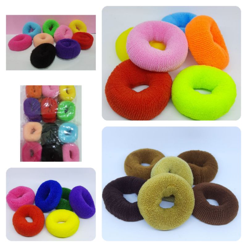 Jual IKAT RAMBUT DONAT WARNA BESAR ISI 12 PCS | Shopee Indonesia
