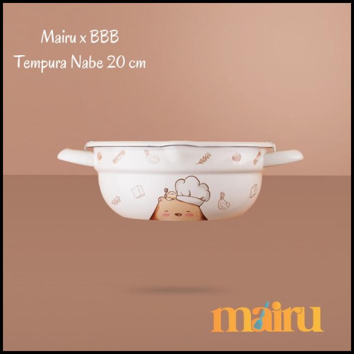 Jual Mairu X Big Bear & Bird Tempura Nabe Panci Penggorengan Enamel 20 Cm | Shopee Indonesia