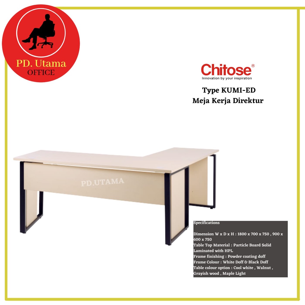 Jual Meja Kerja Chitose KUMI-ED Meja Direkture/Meja Kantor | Shopee ...
