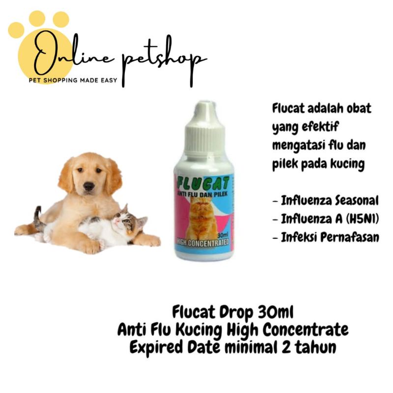 Jual FLUCAT DROP OBAT FLU PILEK DAN DEMAM PADA KUCING 30 ML | Shopee ...