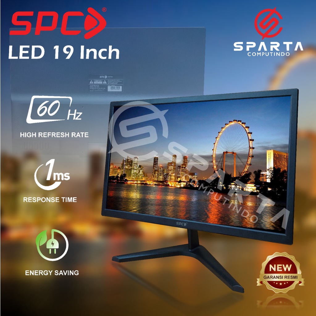 Jual LED Monitor SPC 19 Inch Full HD Input HDMI VGA SPC SM-19HD New ...