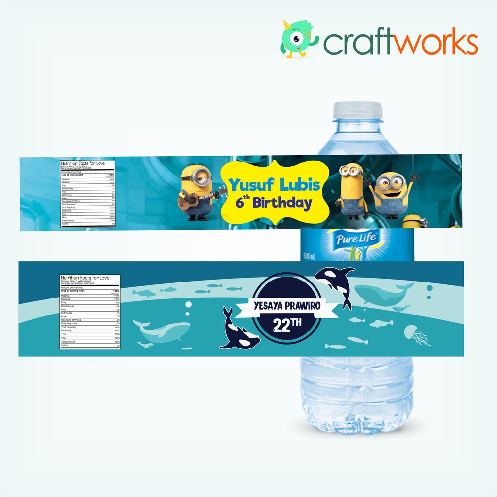 Jual LABEL AQUA 330 ml & 600 ml (CUSTOMIZED) | Shopee Indonesia