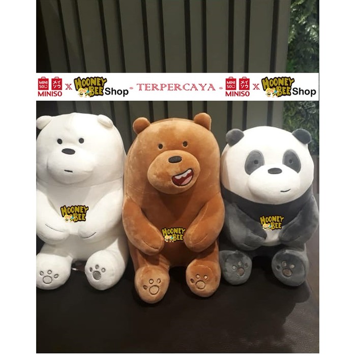 Jual Miniso - Boneka We bare bears Doll Sitting Ice bear Grizzly Panda - Grizzly Berkualitas ...