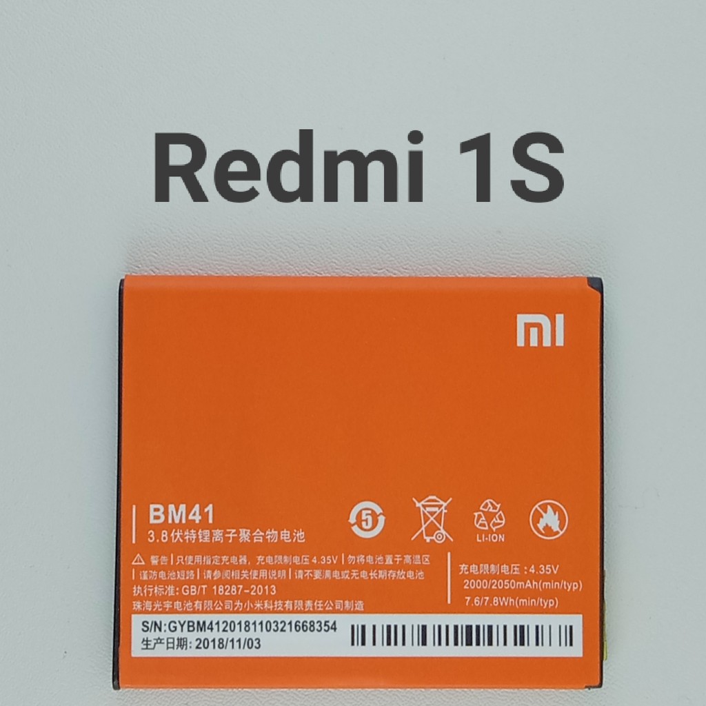 Jual Battery Batre Baterai Xiaomi Redmi 1S BM41 | Shopee Indonesia