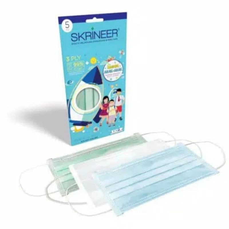 Jual SKRINEER MASK ANAK 3 PLY EARLOOP isi 5 pcs | Shopee Indonesia