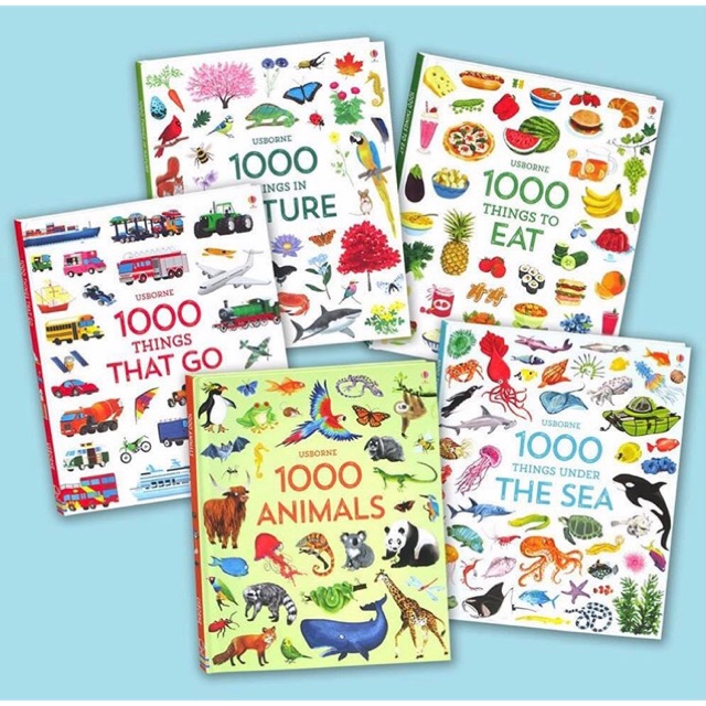 Jual (original) Usborne Book 1000 Things that go, under the sea, nature ...