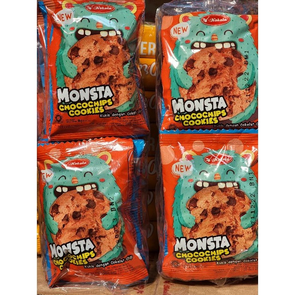 Jual monsta chococip cookies 9gr ( isi 20pcs ) | Shopee Indonesia