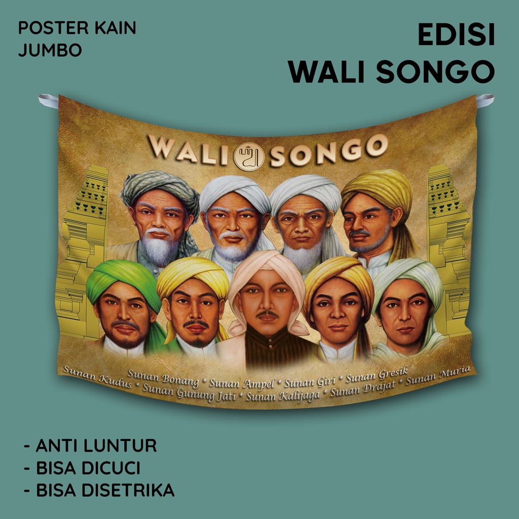 Jual POSTER KAIN BENDERA JUMBO AESTETIK DEKORASI KAMAR SERI wali songo ...