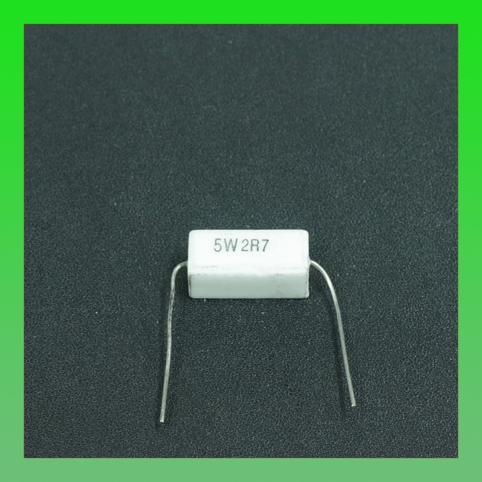 Jual RESISTOR Kapur 5W2R7 / 5 W / 5 WATT 2 R 7 Putih / TAIWAN ( ISI 5 ...