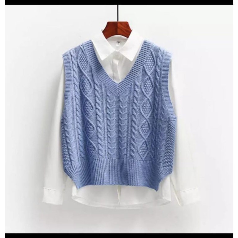 Jual RAJUTID VEST AIKO CABLE KNIT / ROMPI RAJUT | Shopee Indonesia