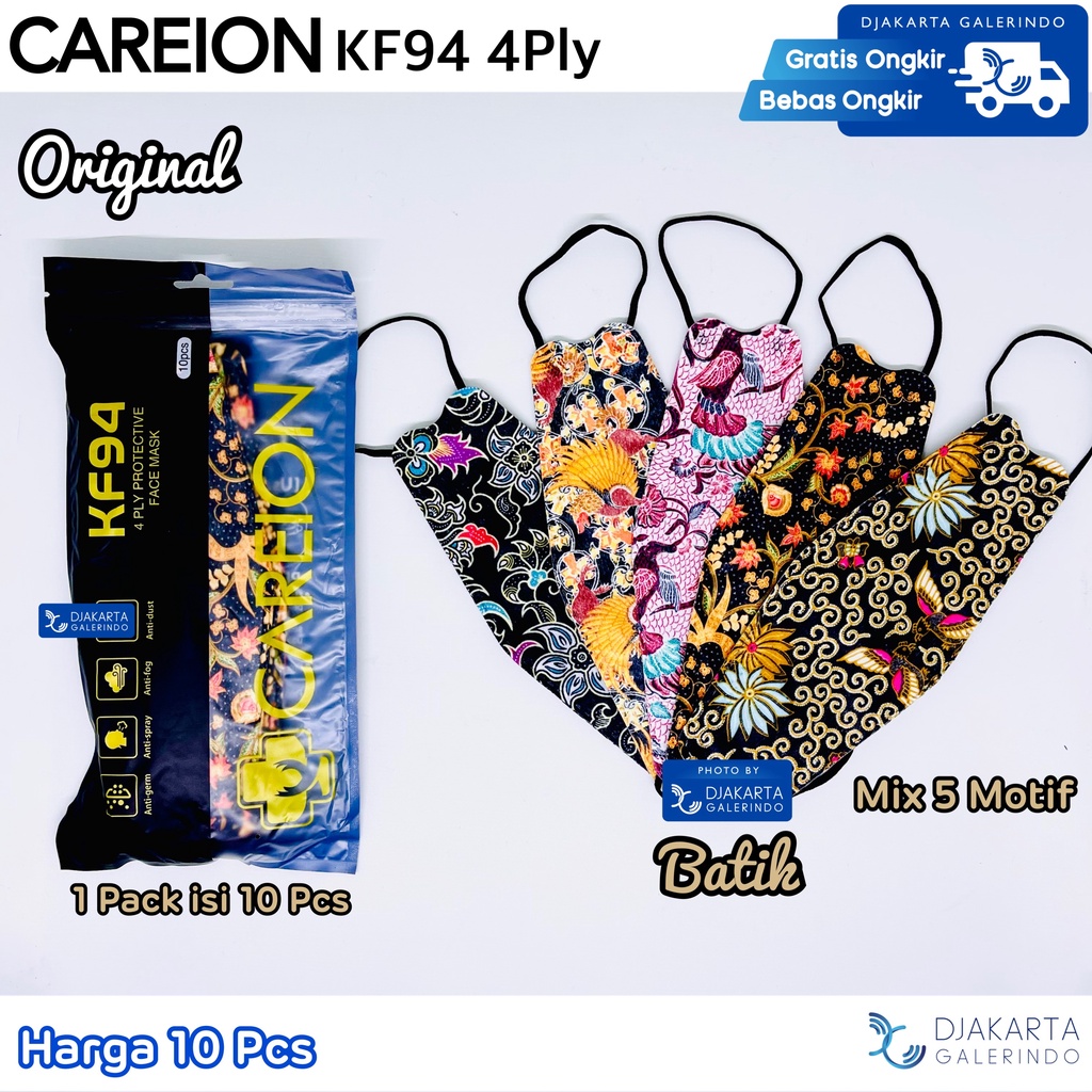 Jual Masker KF94 Motif Batik 4Ply - Masker Batik 4ply isi 10Pcs ...