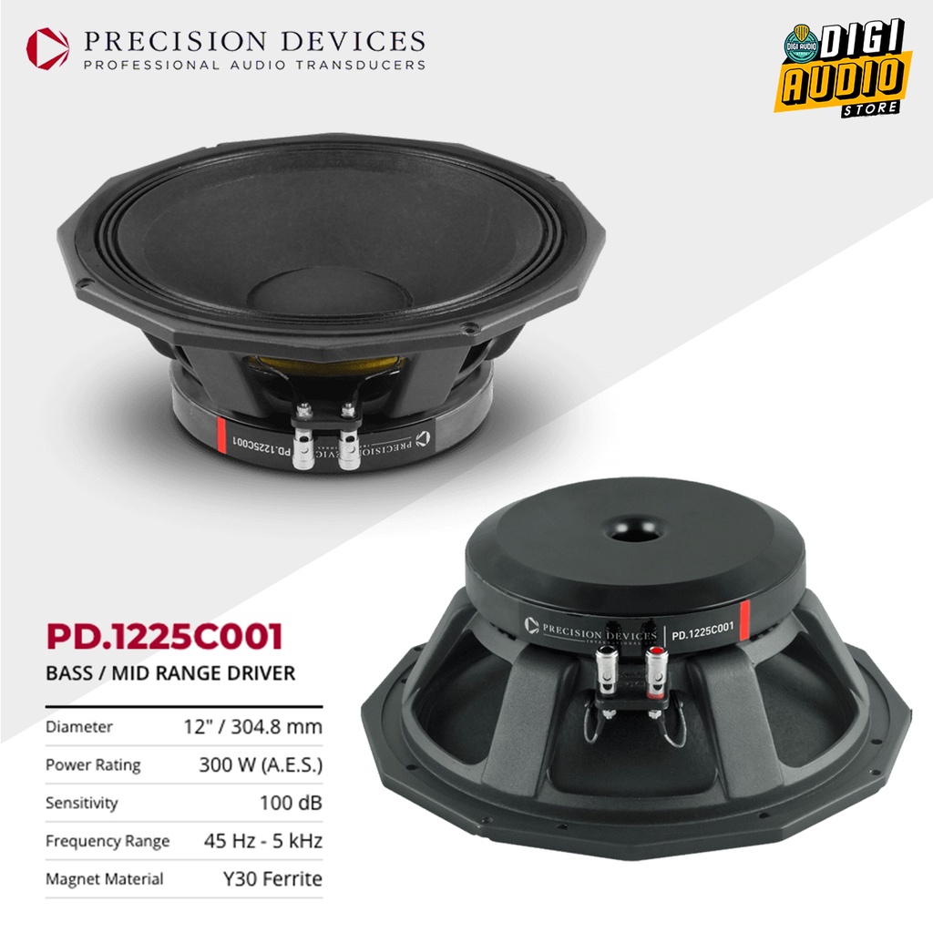Jual Precision Devices PD 1225C001 Mid Range 12" Speaker Komponen Pasif ...