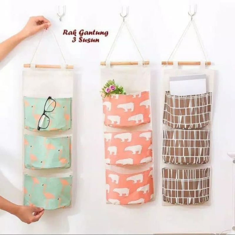 Jual Tas Gantung 3 Tingkat Serbaguna Tas Dinding Keranjang Serbaguna ...