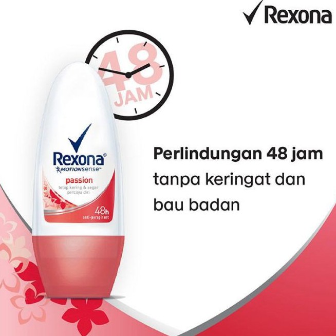 Jual Rexona Women Deodorant Roll On Passion 48H 45ml | Shopee Indonesia