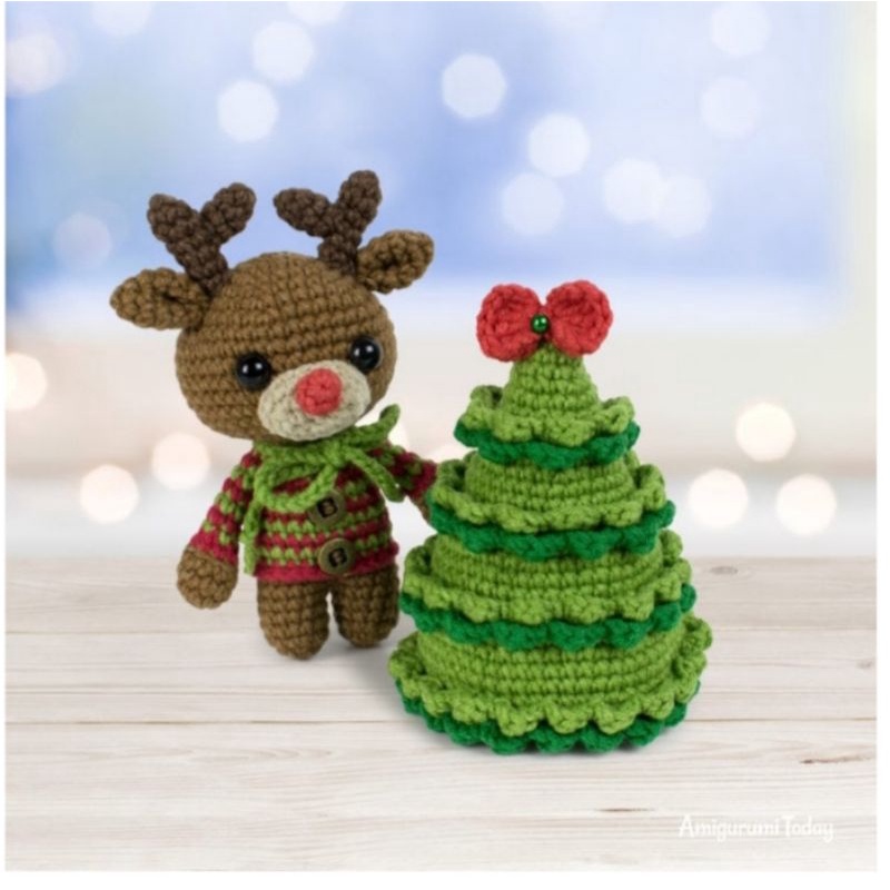 Jual Christmast kit/Hiasan Natal/Rusa dan pohon natal rajut/ paket ...