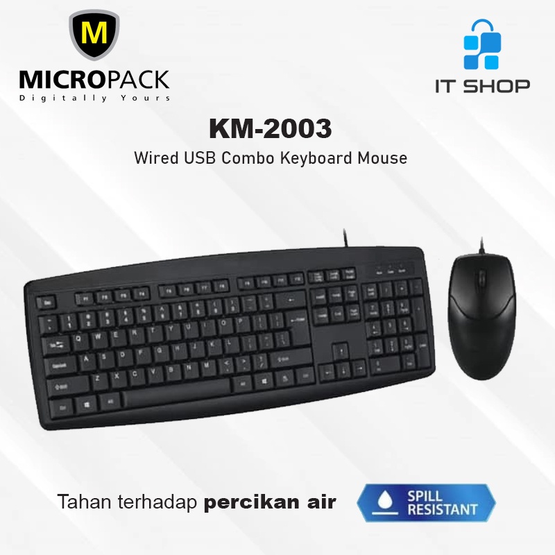 Jual Micropack Wired Combo Keyboard Mouse KM-2003 | Shopee Indonesia