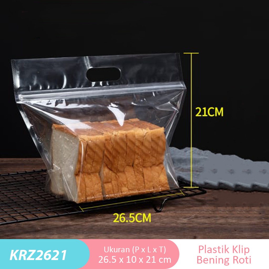 Jual Plastik Roti Tawar Polos Bening Ziplock KRZ2621/Plastik Kue ...
