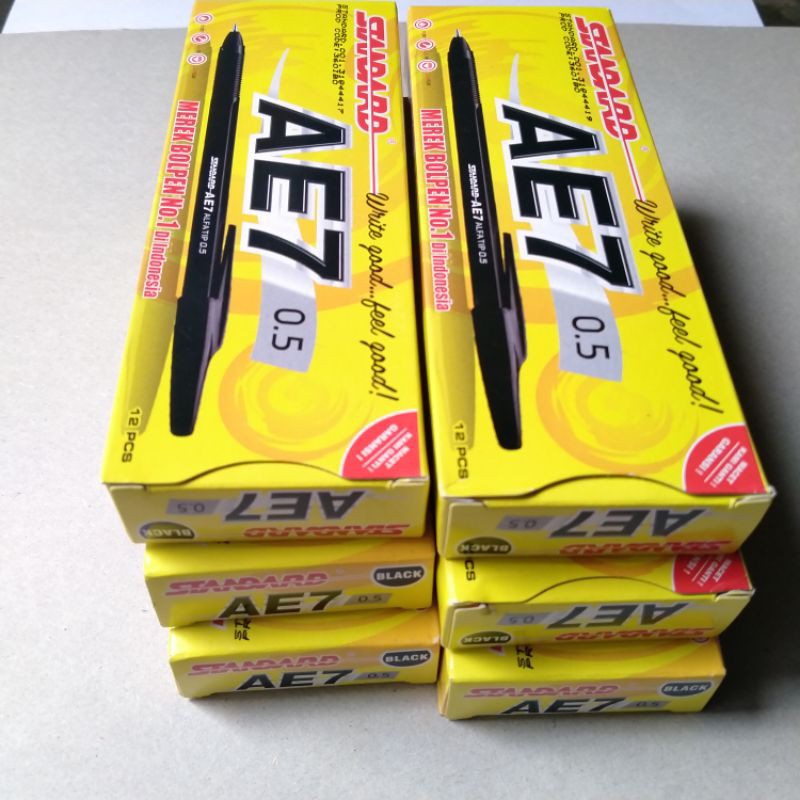 Jual Pulpen Standard AE7 05 mm, (harga per 12pcs),1 kotak | Shopee ...