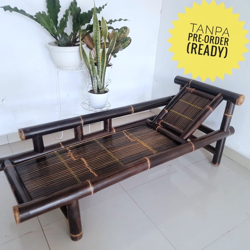 Jual kursi bambu hitam (READY TANPA P.O) kursi senderan kursi malas ...