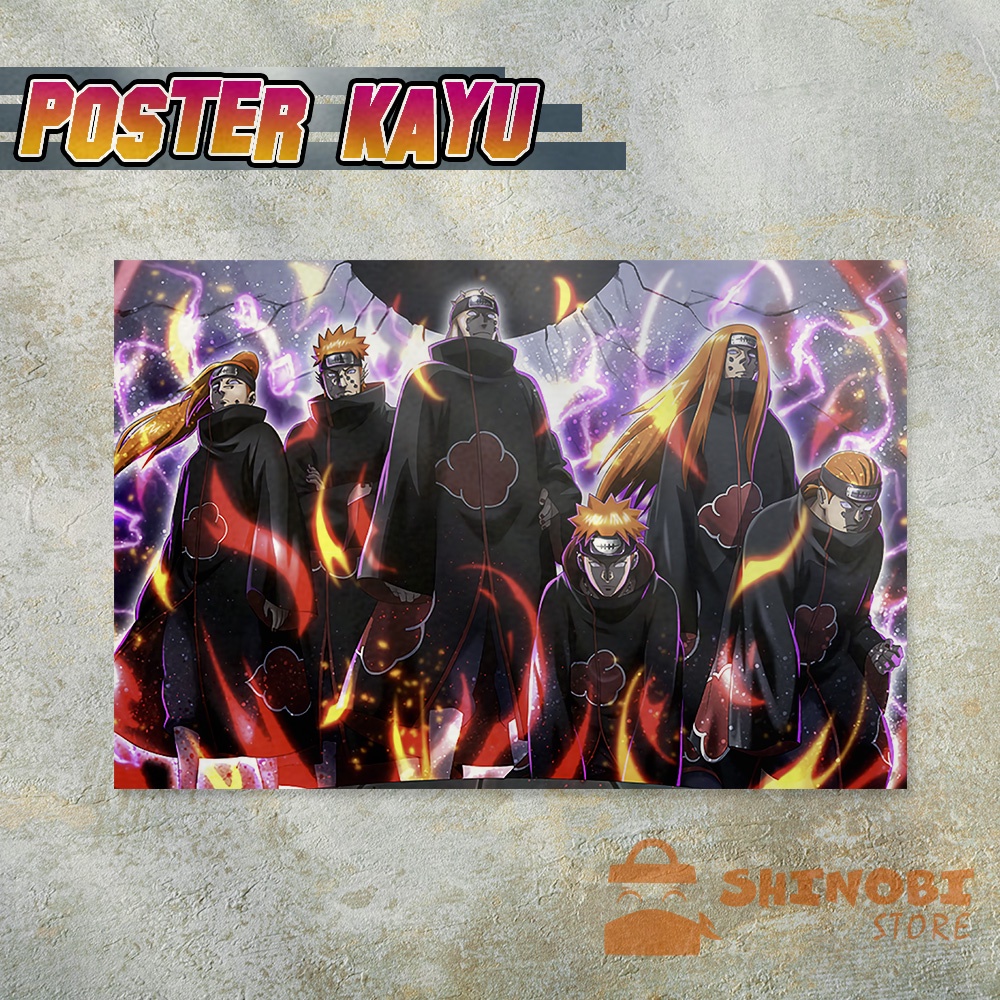 Jual PAIN AKATSUKI Poster Kayu Hiasan Dinding Anime NARUTO BORUTO ...