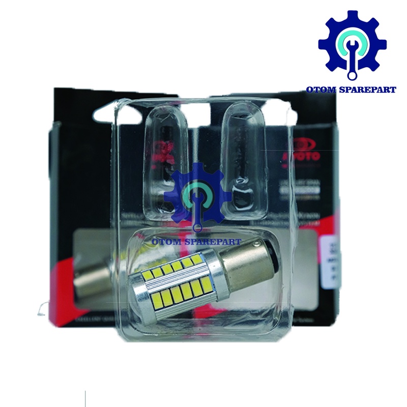 Jual Lampu Stop LED Strobo 1157 Arus DC Merah & Putih Kedip 33titik ...