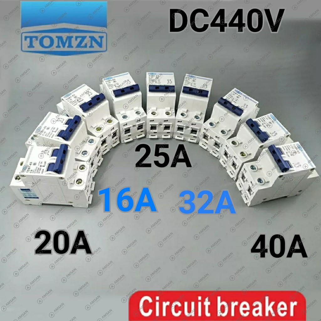 Jual MCB DC 2P 16A 20A 25A 32A 40A TOMZN MCB PLTS 2 Pole Circuit ...
