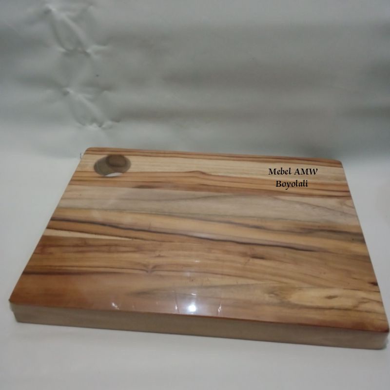 Jual talenan kayu jati besar / cutting board / food serving 34x19x2cm ...