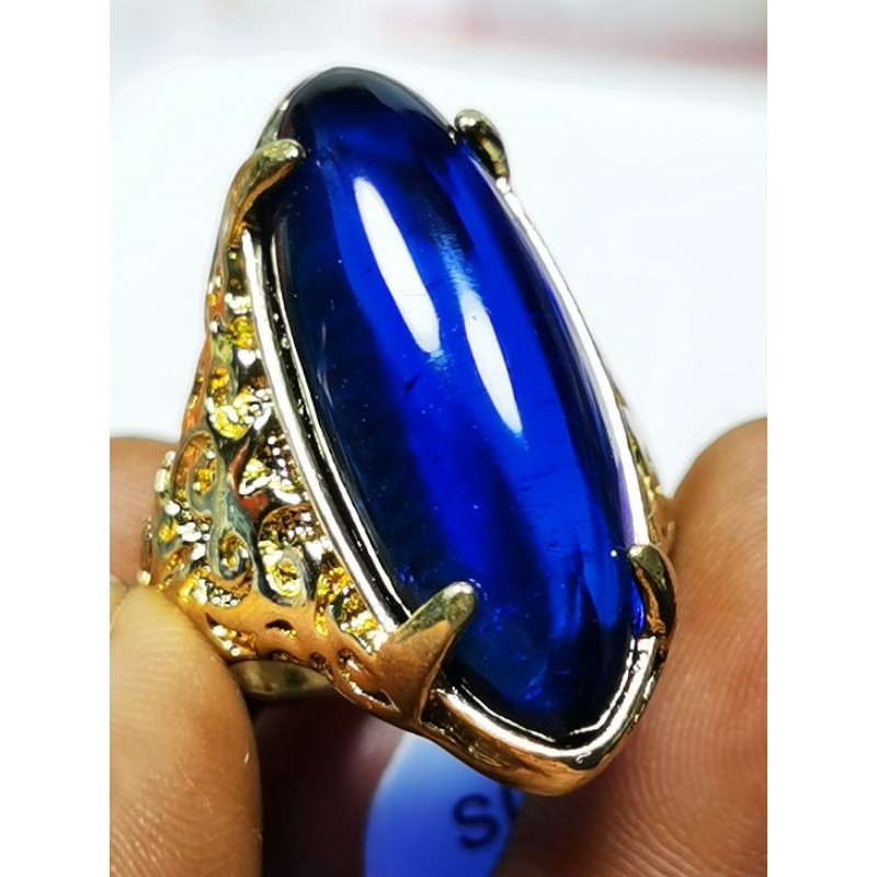 Jual Batu akik permata royal blue king shafire model pandan | Shopee ...