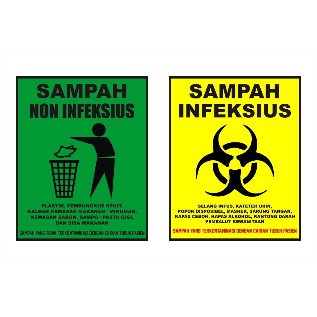Jual Stiker / Label Stiker Penanda Tempat Sampah infeksius dan non ...