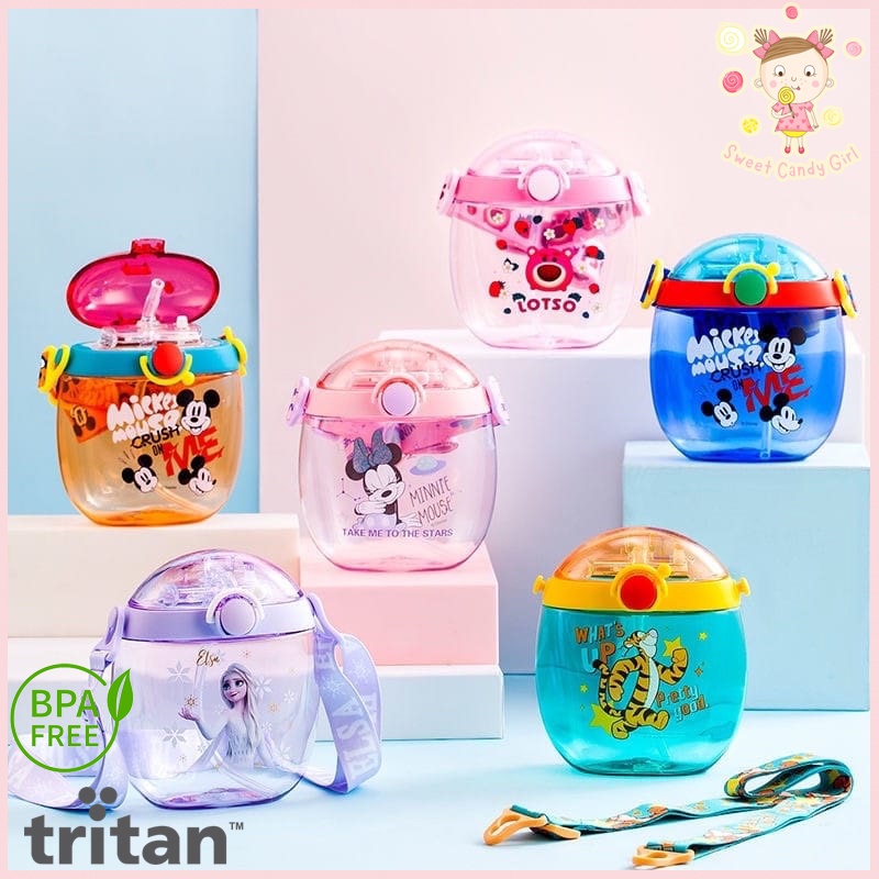 Jual COD! BEST SELLER BOTOL MINUM TRITAN ANAK BPA FREE BULAT MICKEY MINNIE ELSA 550ML DENGAN ...