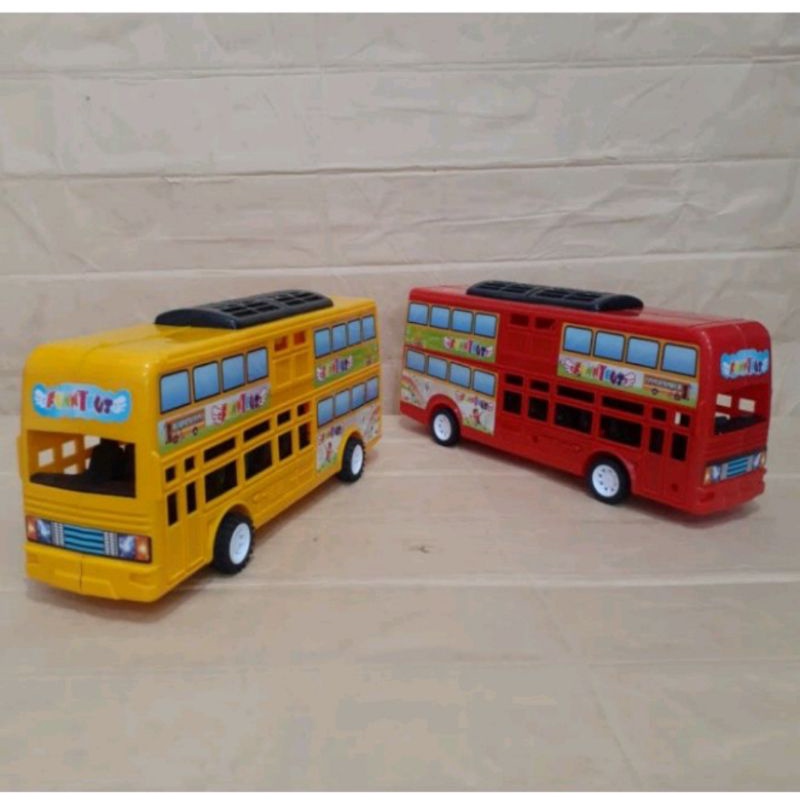 Jual Mainan Anak Mobil Bus Tingkat//Bis Tingkat pull and go | Shopee ...