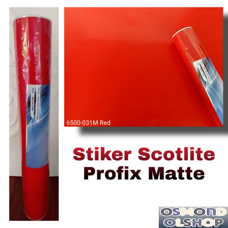Jual Stiker Scotlite Profix Matte 031 Red (Per Meter) | Shopee Indonesia