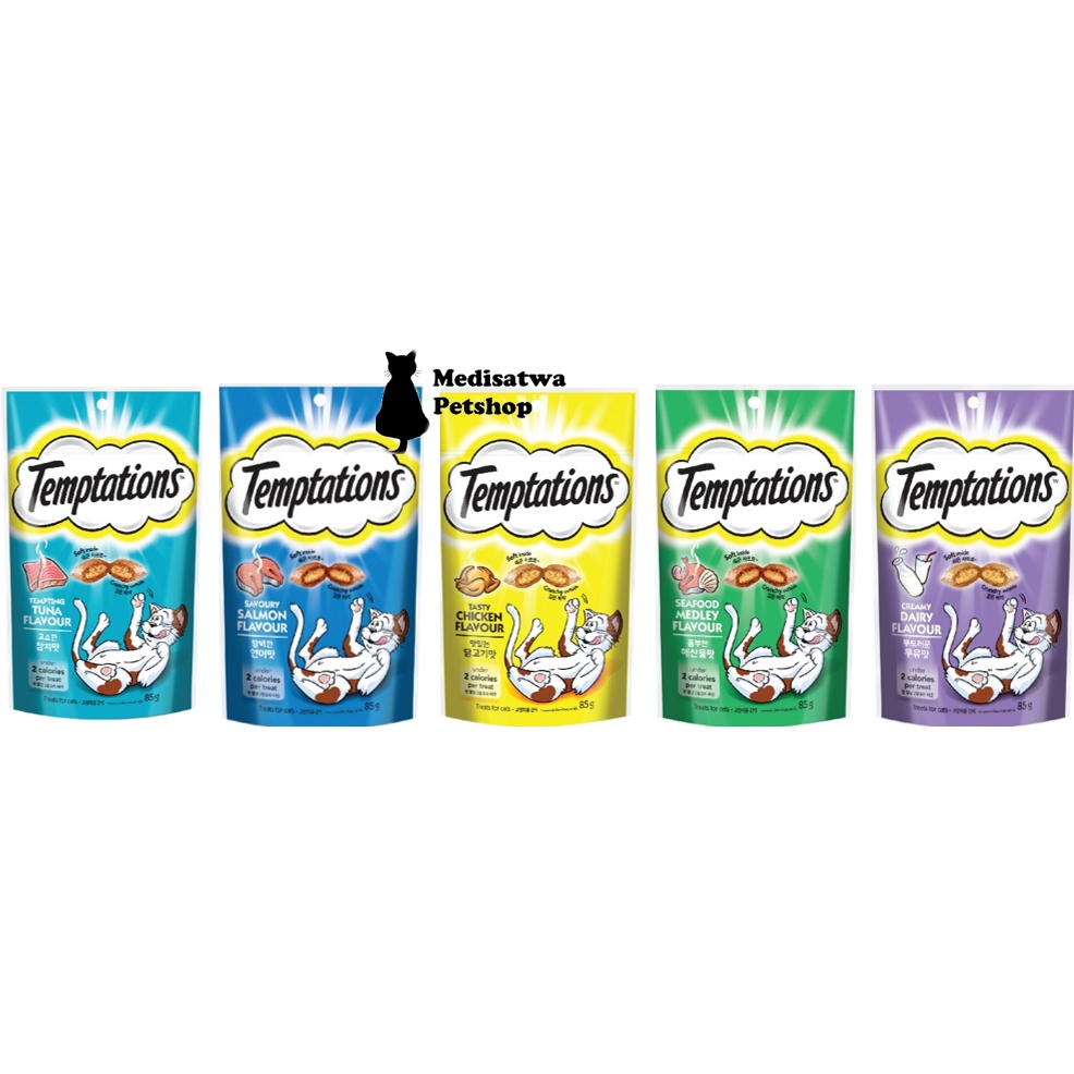 Jual TEMPTATION Snack Kucing 85/75gr All Varian Snack & Cemilan Kucing ...