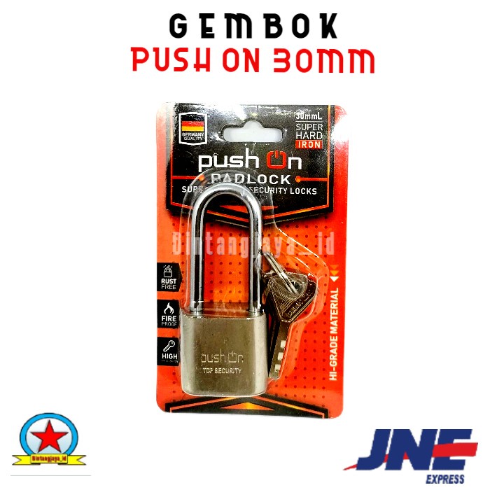 Jual Gembok Push On Baja Ukuran 30 MML Type Panjang | Shopee Indonesia