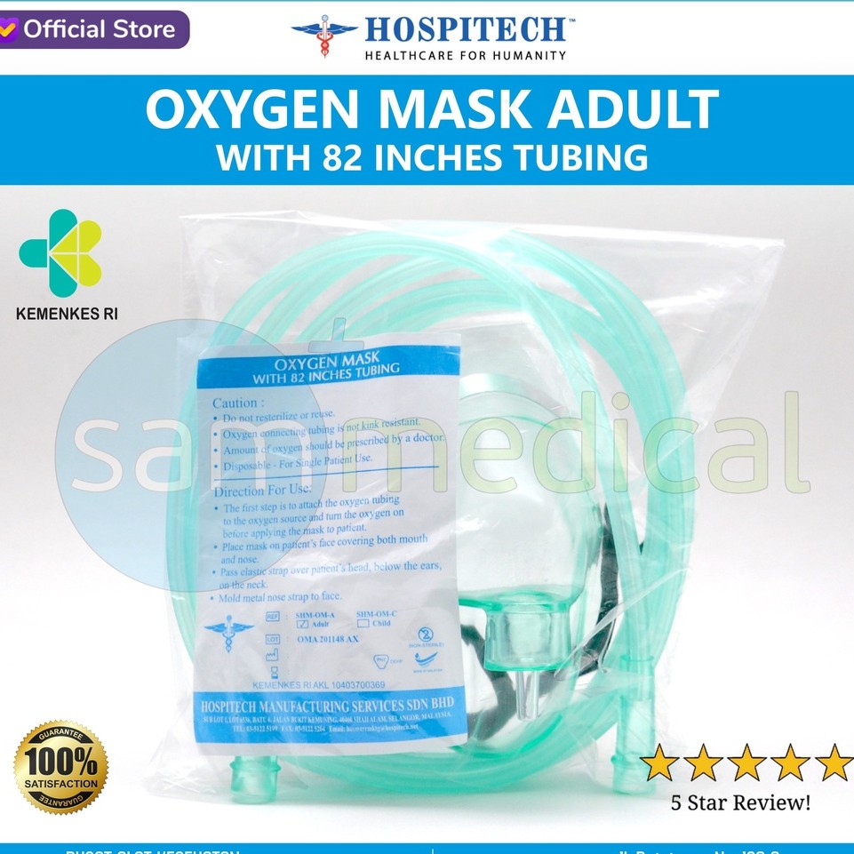 Jual Hospitech Masker Oksigen - Oxygen Mask Dewasa | Shopee Indonesia