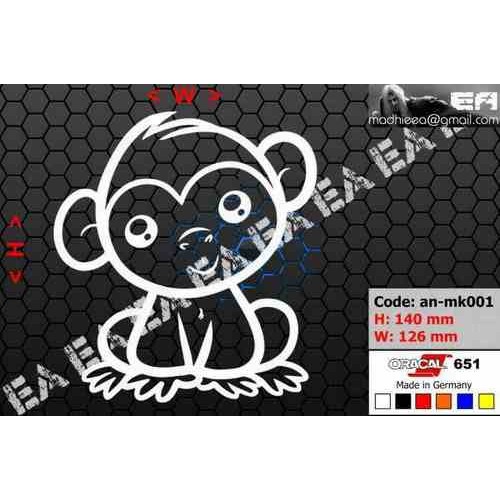 Jual ea cutting sticker / decal Code: an-mk001 ( monkey / monyet ...