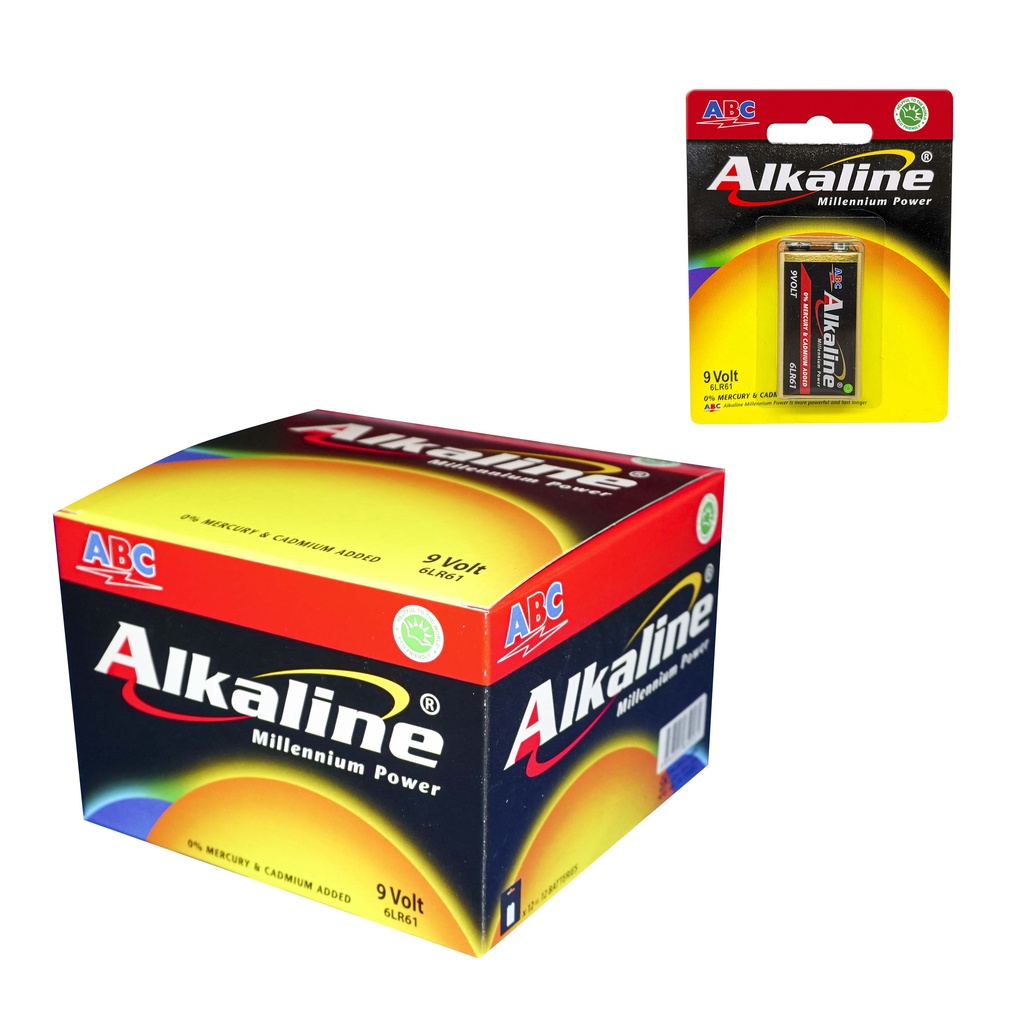 Jual ABC Alkaline 9 Volt 1 Baterai 1 box isi 12 Hanger | Shopee Indonesia