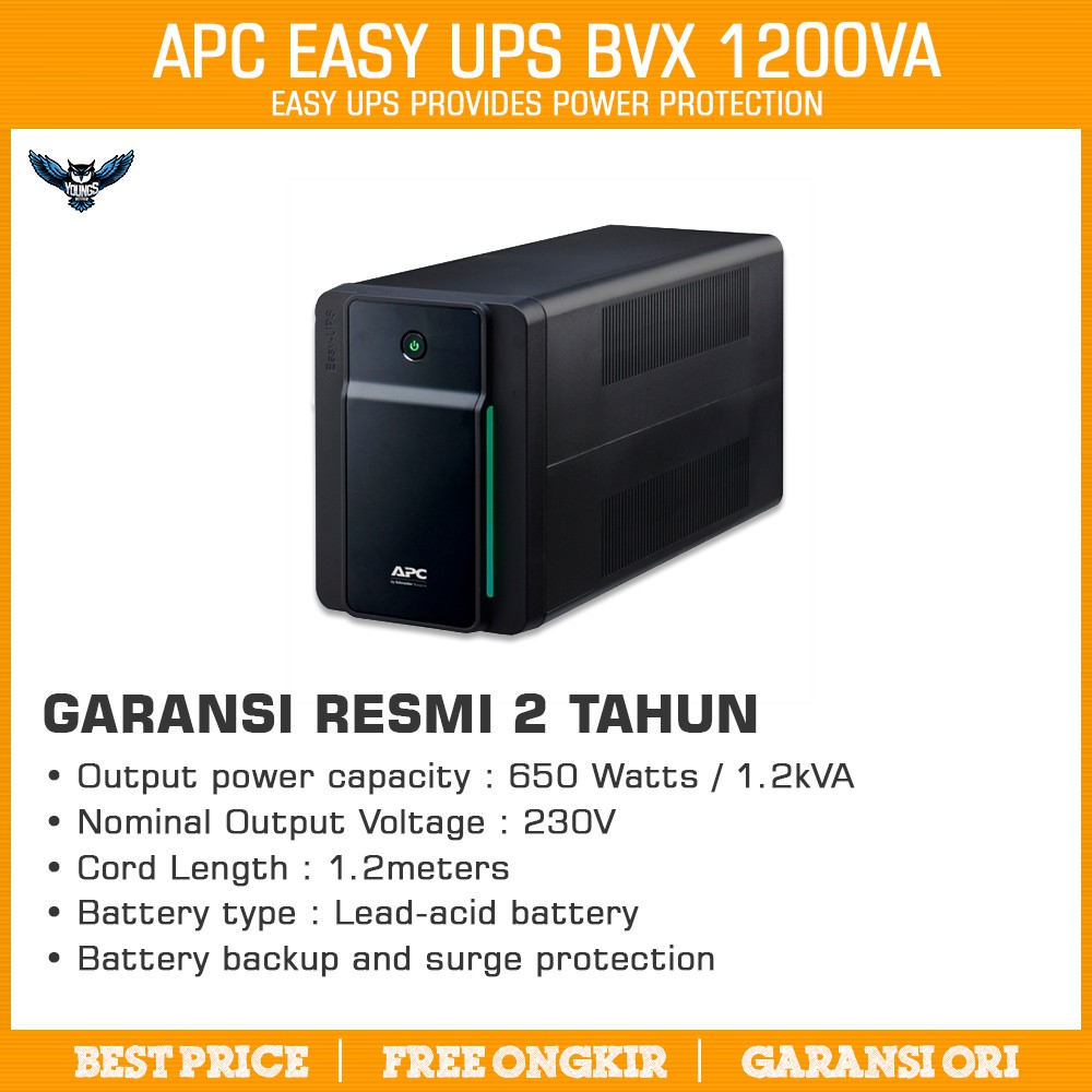 Jual UPS APC BVX1200LI-MS EASY UPS BVX 1200VA 230V AVR UNIVERSAL SOCKET ...