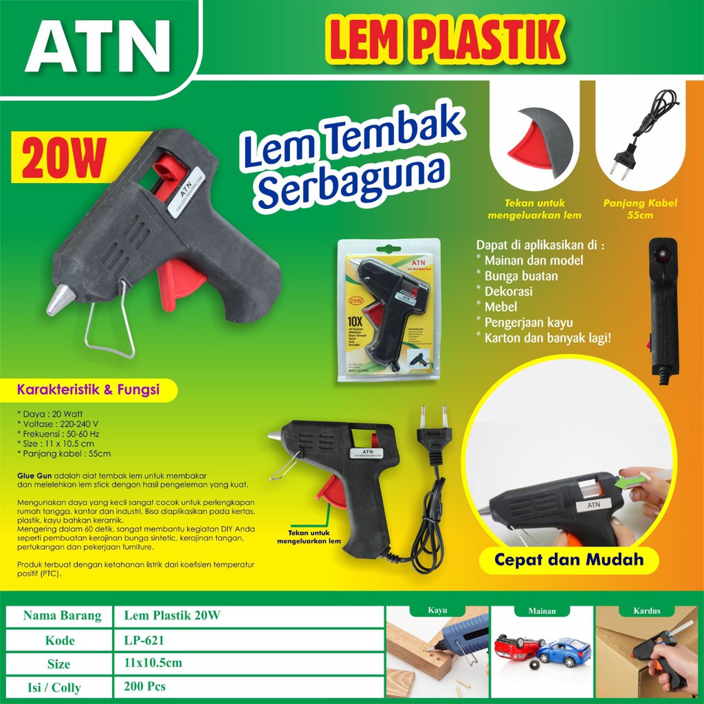 Jual COD-PROMO PAKET alat lem tembak +SAKLAR 20W/40W + gratis lilin 4 ...