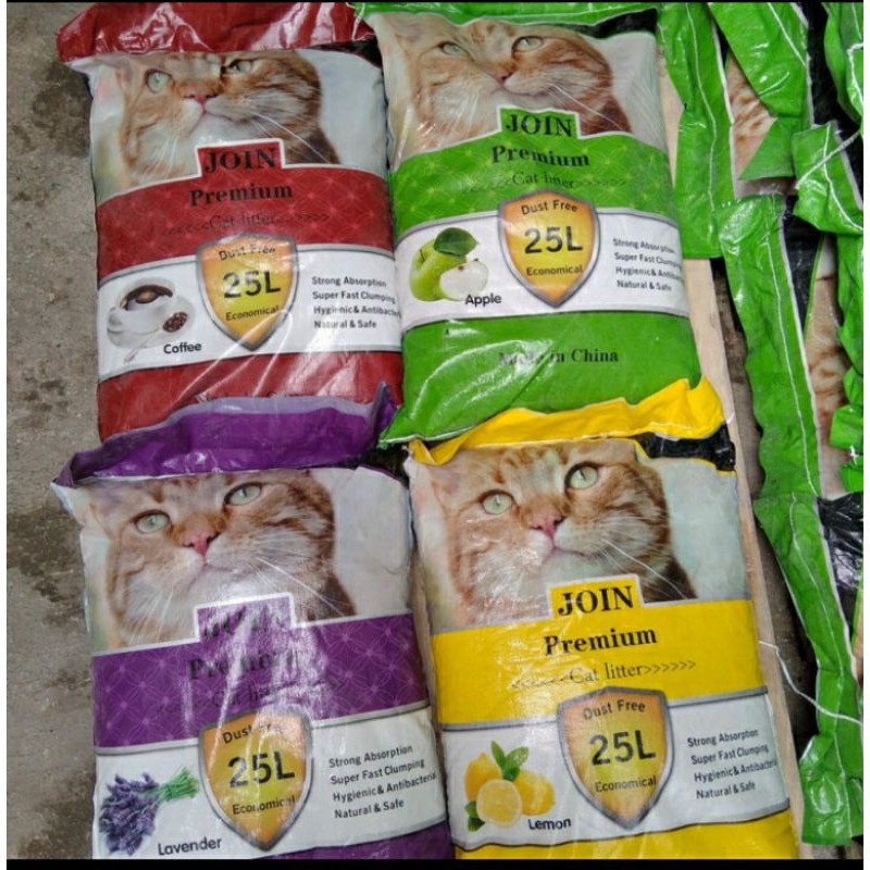Jual pasir Kucing Pasir join premium 25 liter aroma gumpal bentonic ...