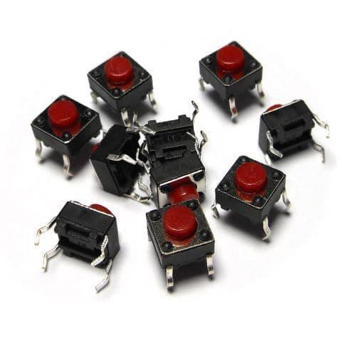 Jual Red Small Push Button Copper Foot Micro Square 4p 4pin 6x6x5mm ...
