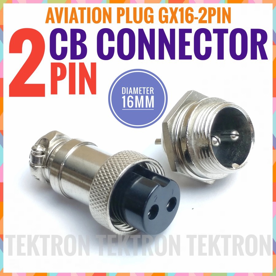 Jual Aviation Plug Connector CB Konektor 2p 2pin Sepasang Male Female ...