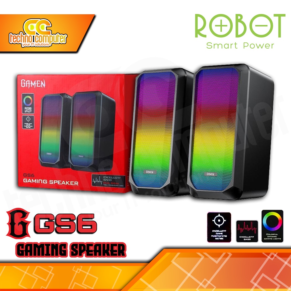 Jual SPEAKER ROBOT GAMEN GS6 RGB - Stereo Gaming Speaker with RGB ...