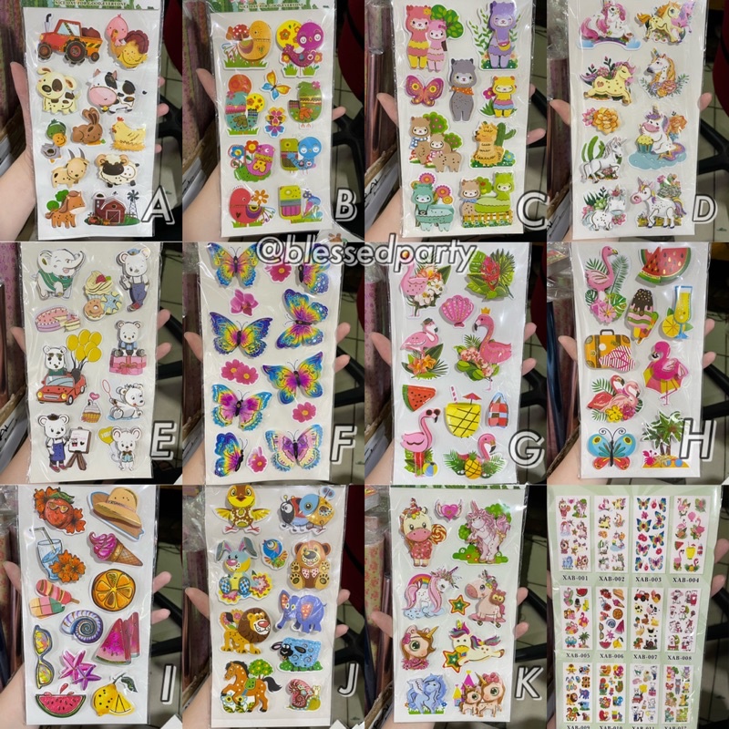 Jual STICKER KARAKTER 3D MOTIF TIMBUL HIASAN BUKU KARTU UCAPAN KULKAS ...