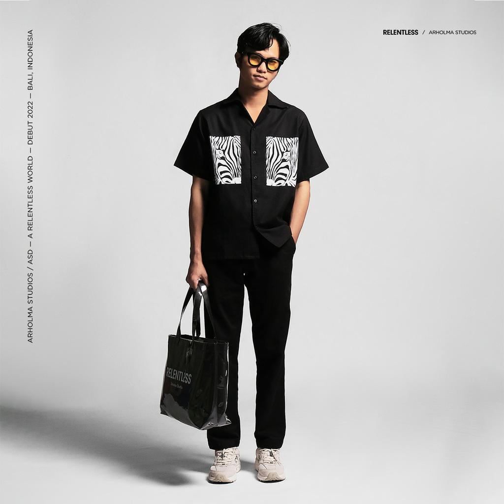 Jual Arholma Studios - Oversized Shirt 'Zebra' Black | Shopee Indonesia