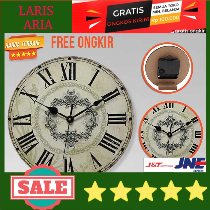 Jual JAM DINDING KLASIK ROMAWI CLASSIC ANGKA ROMA JAMDINDING DESAIN ...