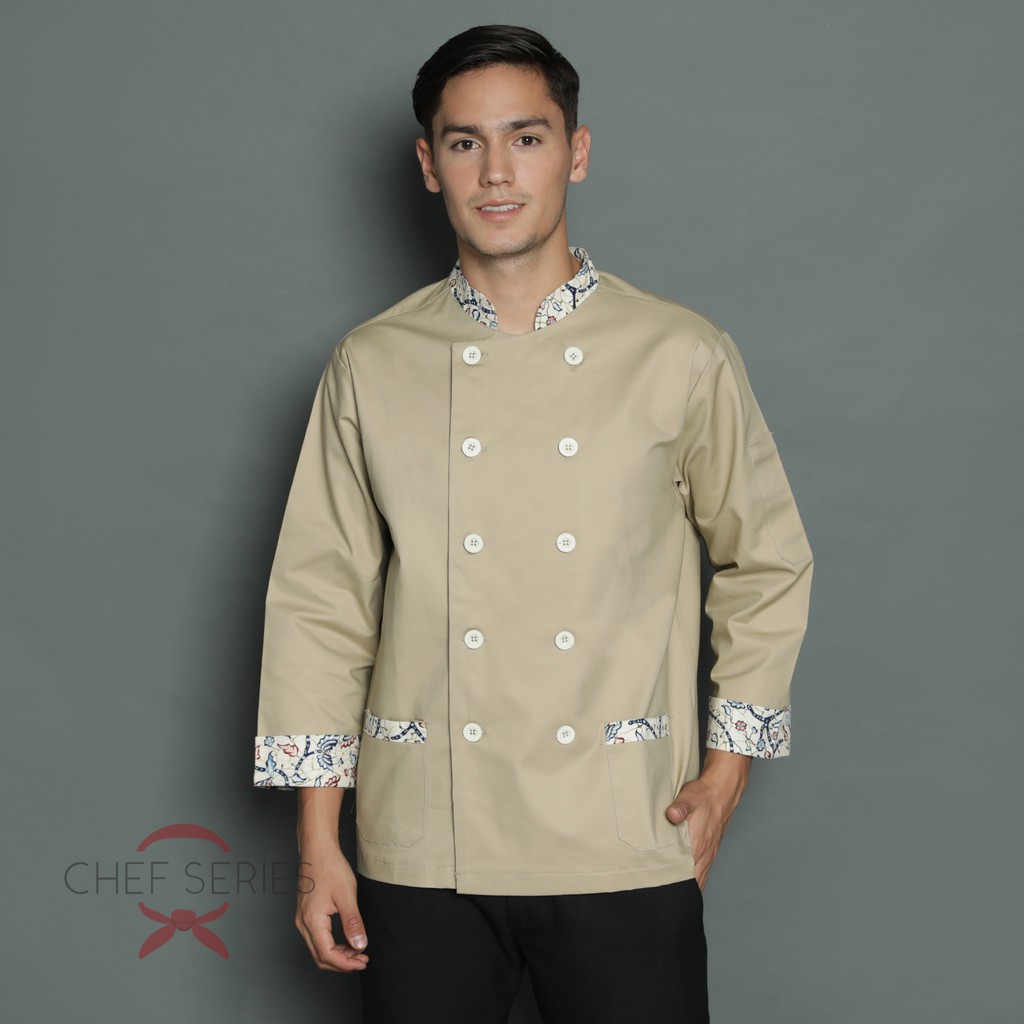 Jual Chef Series Signature Batik Tangan Panjang Baju Koki - Krem ...